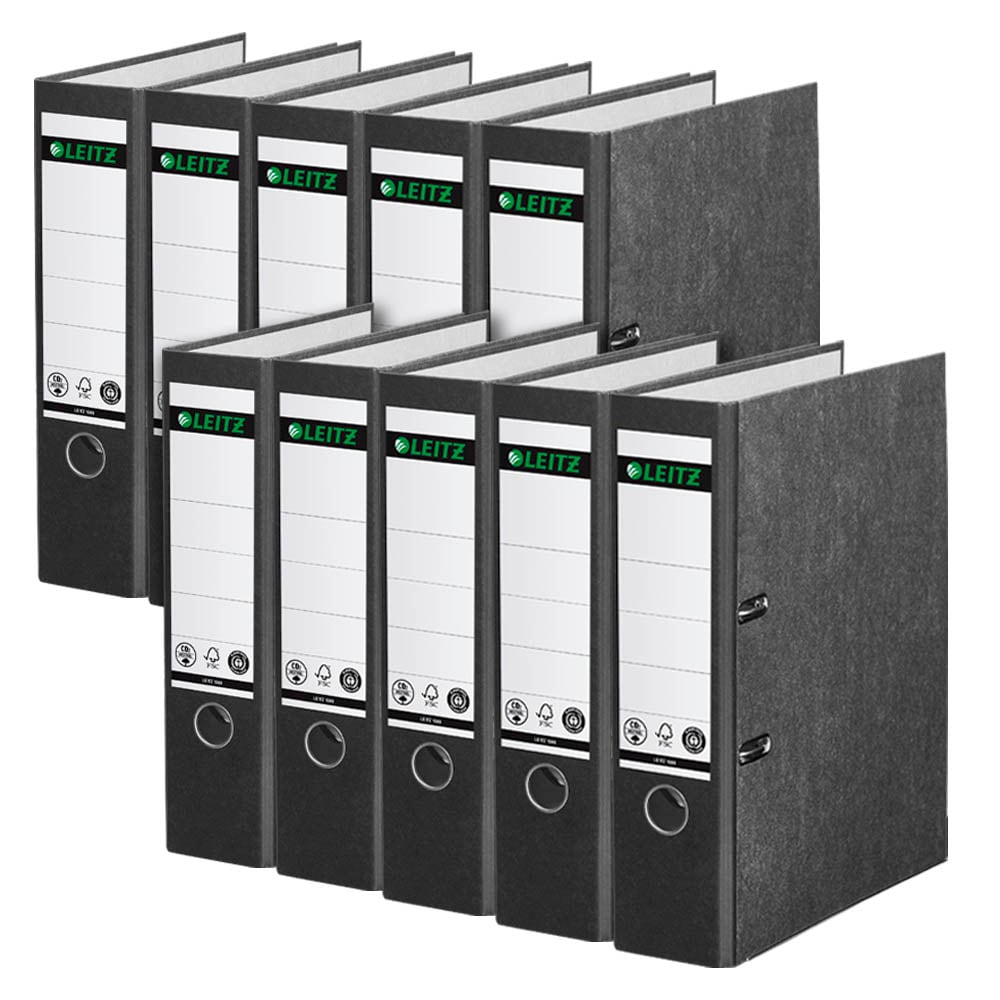AKTION: LEITZ 1080 Ordner schwarz marmoriert Karton 8,0 cm DIN A4, 10 ...
