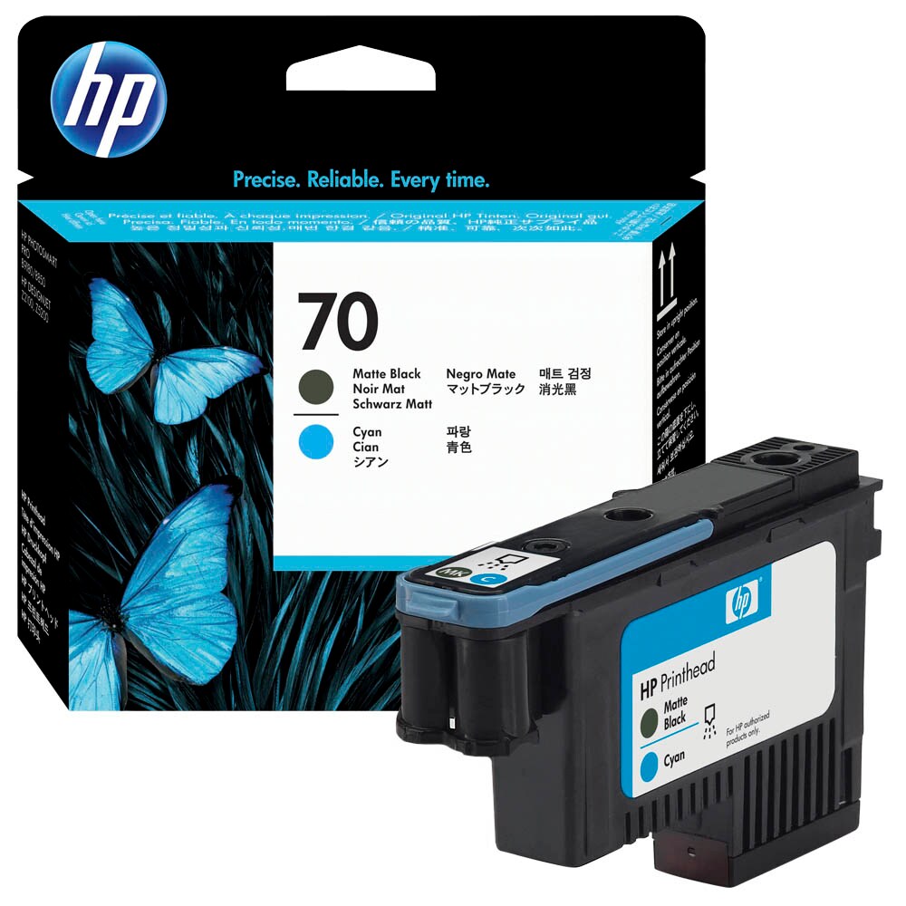 HP 70(C9404A) schwarz matt, cyan Druckkopf >> büroshop24