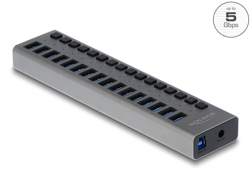 DeLOCK USB-Hub 16-fach grau >> büroshop24
