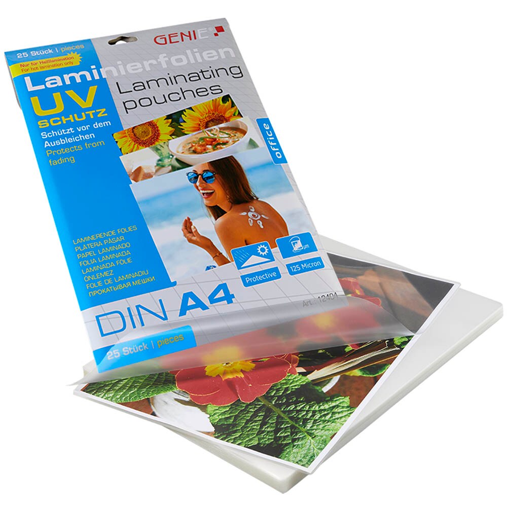 GENIE Laminierfolien glänzend für A4 125 micron, 25 St. >> büroshop24