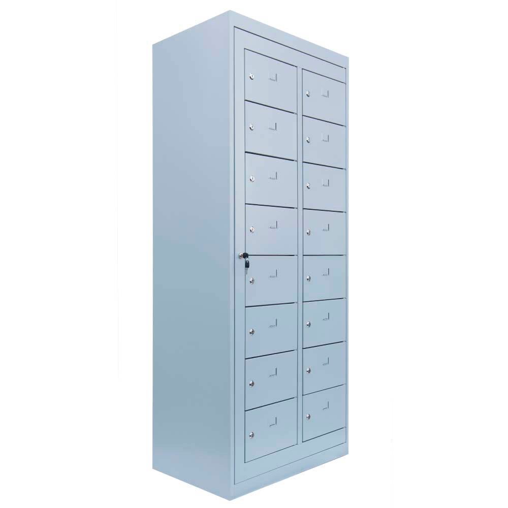 LÜLLMANN Schließfachschrank lichtgrau 526280, 16 Schließfächer 74,0 x ...