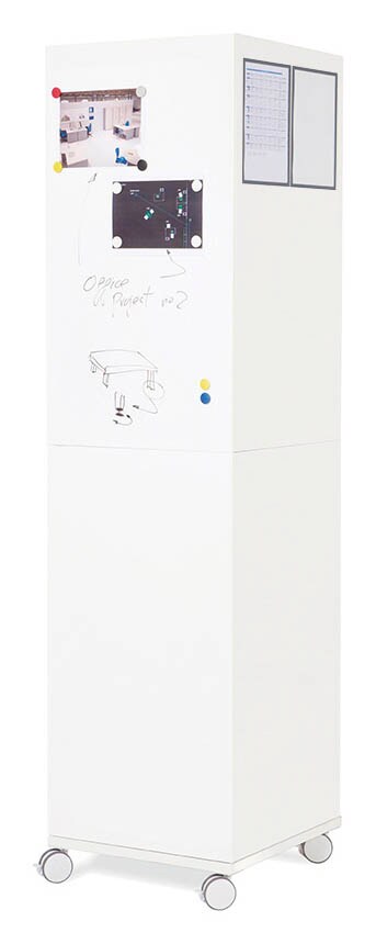 rocada mobiles Whiteboard Skin CUBE 55,0 x 211,0 cm weiß Stahl ...
