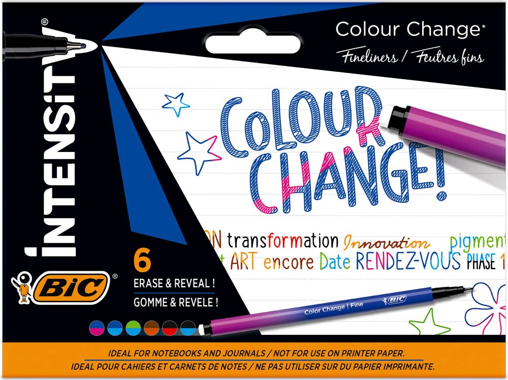 BIC Intensity Color Change Fineliner farbsortiert 0,4 mm, 6 St ...