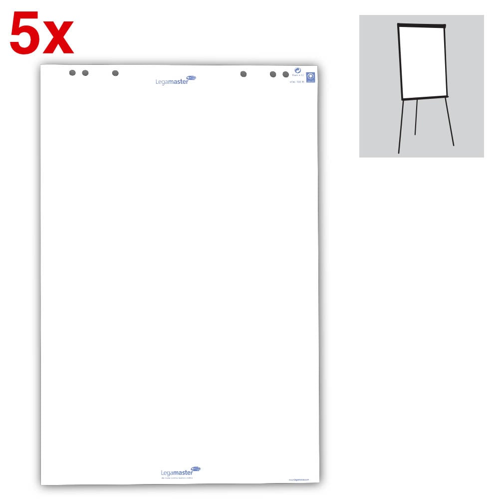 Legamaster Flipchart-Papier blanko 65,0 x 98,0 cm, 20 Blatt, 5 Blöcke ...