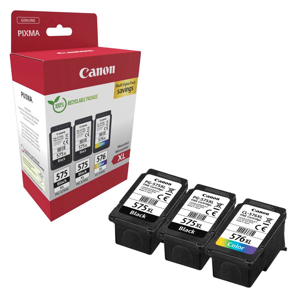 Canon PG-575XLx2/CL-576XL schwarz, color Druckköpfe, 3er-Set >> büroshop24