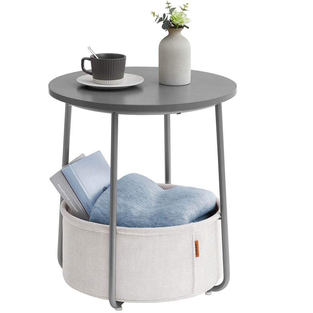 VASAGLE Beistelltisch rund Spanplatte grau 45,0 x 45,0 x 50,0 cm, 1 St ...