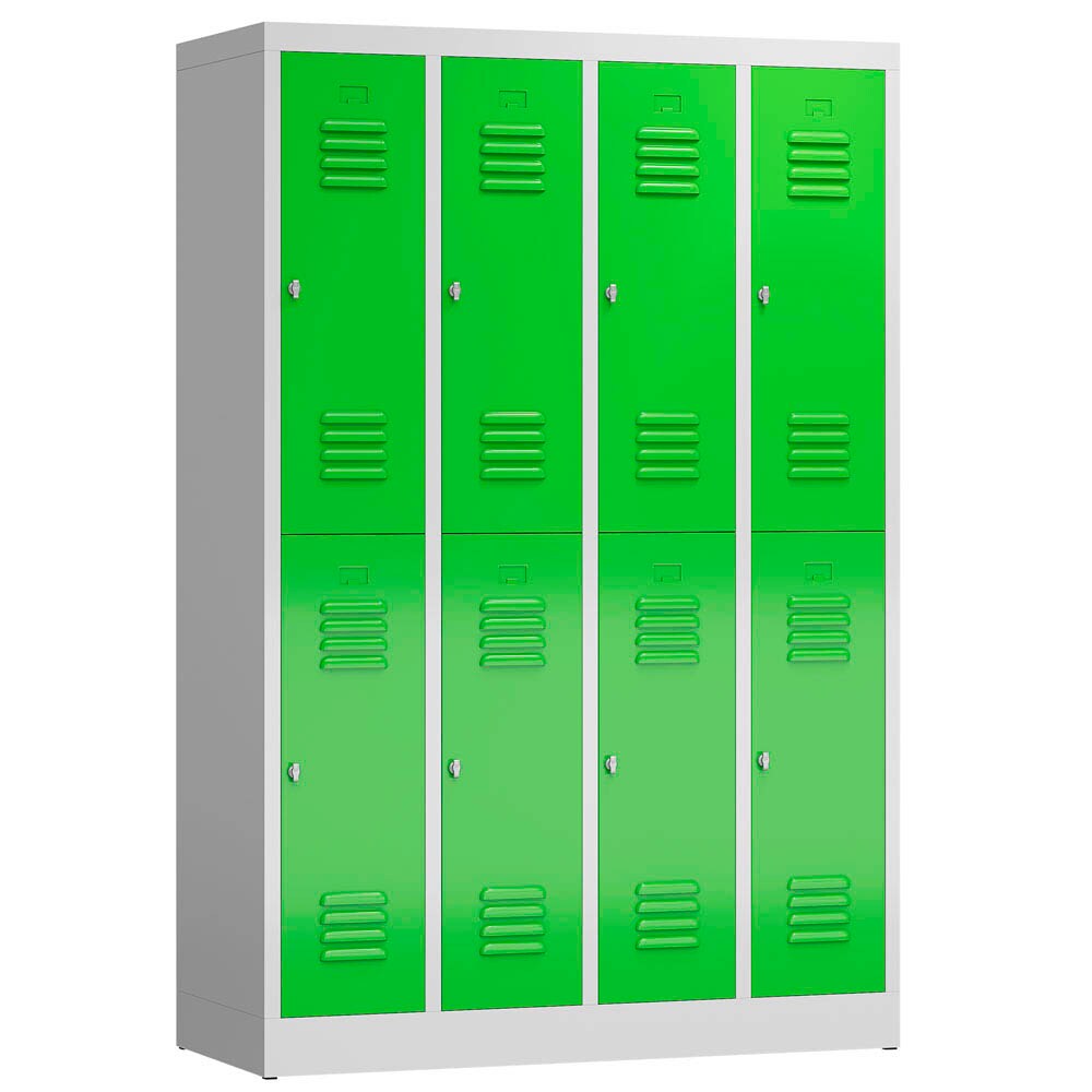 ClassiX Spind gelbgrün, lichtgrau X-520245, 8 Schließfächer 118,5 x 50 ...