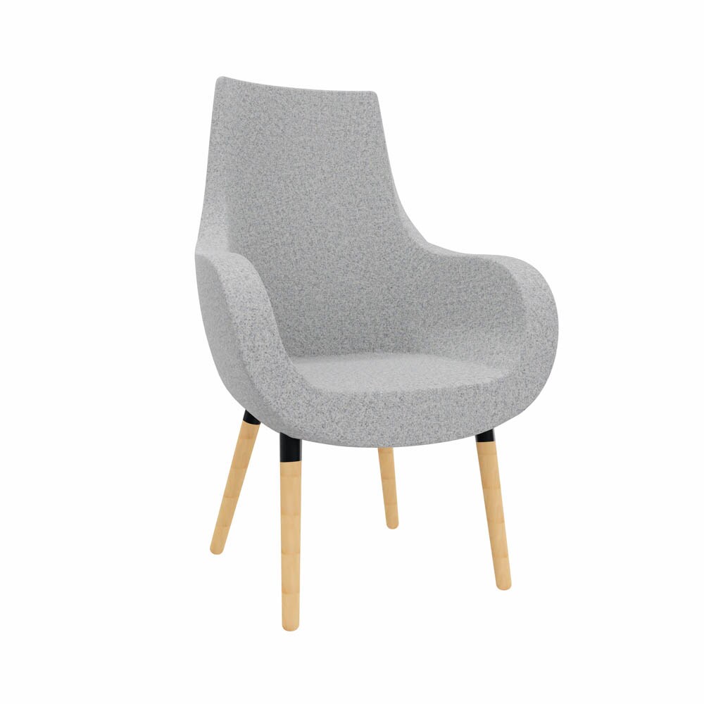 fm Besuchersessel Pirum hellgrau buche Stoff 71,0 x 74,0 x 102,5 cm, 1 ...