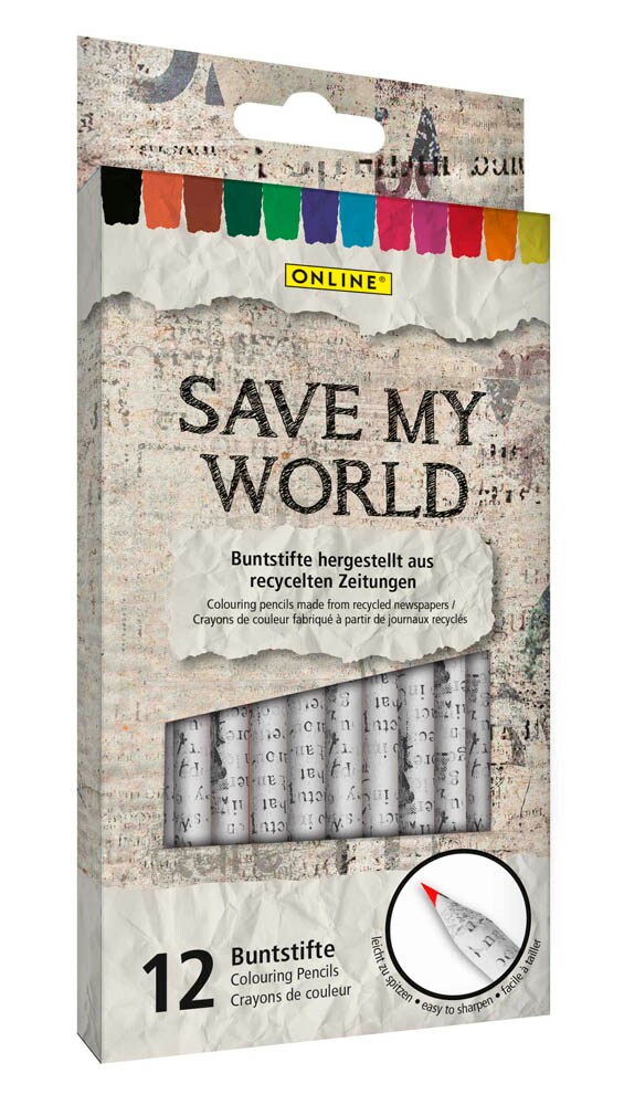 ONLINE® Save My World Buntstifte farbsortiert, 12 St. >> büroshop24