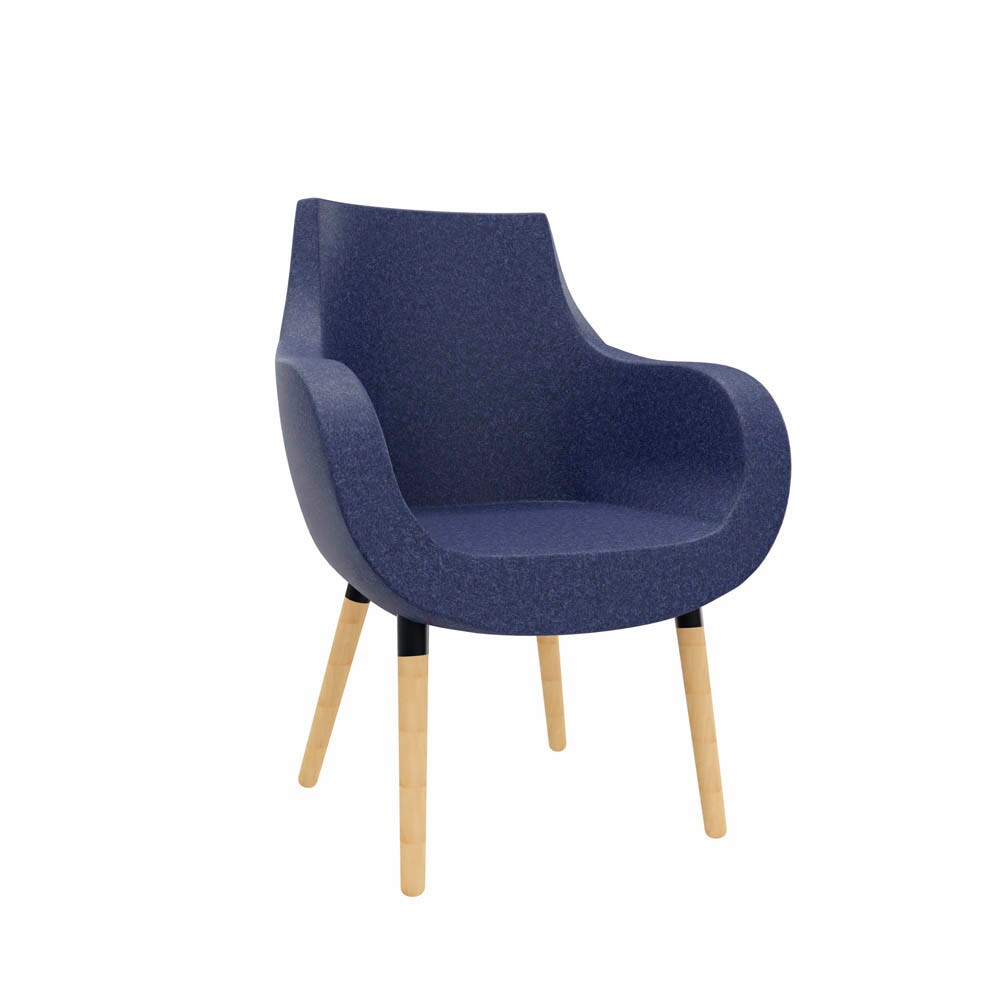 fm Besuchersessel Pirum dunkelblau buche, gebeizt Stoff 71,0 x 72,0 x ...