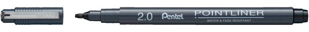 Pentel Pointliner Calligraphy S20P-C20A Fineliner schwarz 2,0 mm, 1 St. >> büroshop24