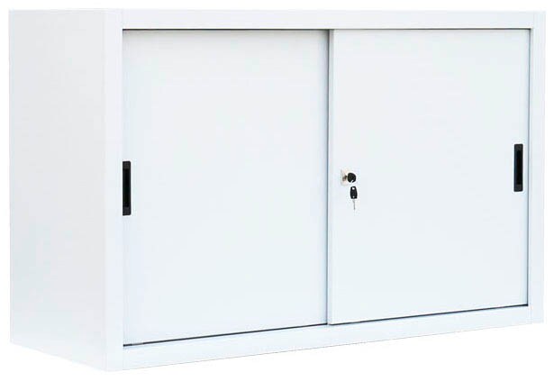 LÜLLMANN Schiebetürenschrank, 550127 signalweiß 1 Fachboden 120,0 x 45 ...