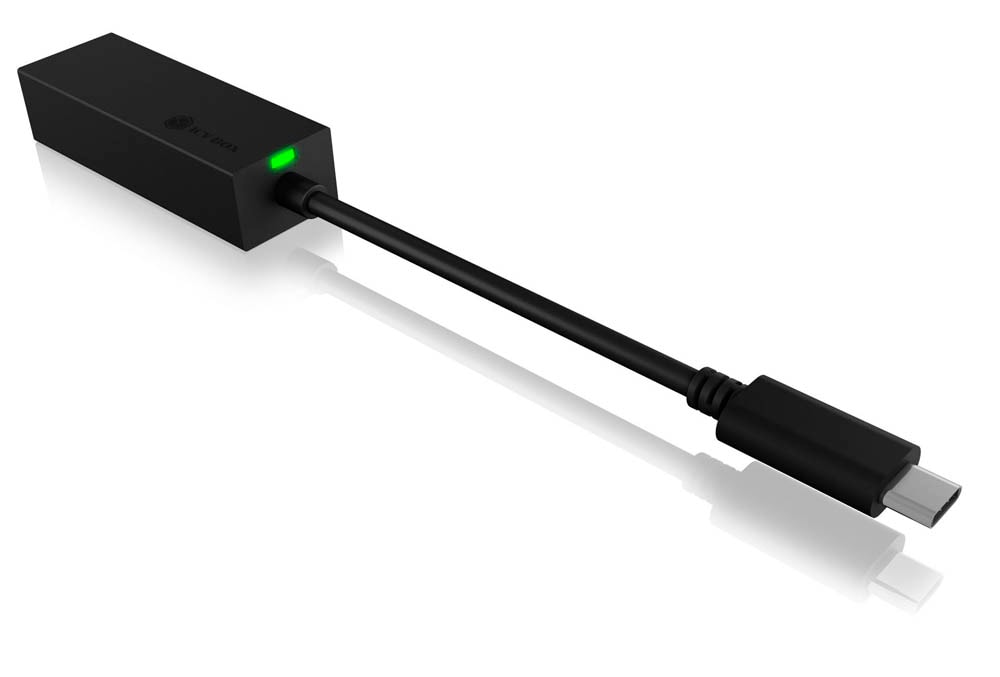 RaidSonic ICY BOX® IB-LAN100-C3 USB C/RJ 45 LAN-Adapter >> büroshop24