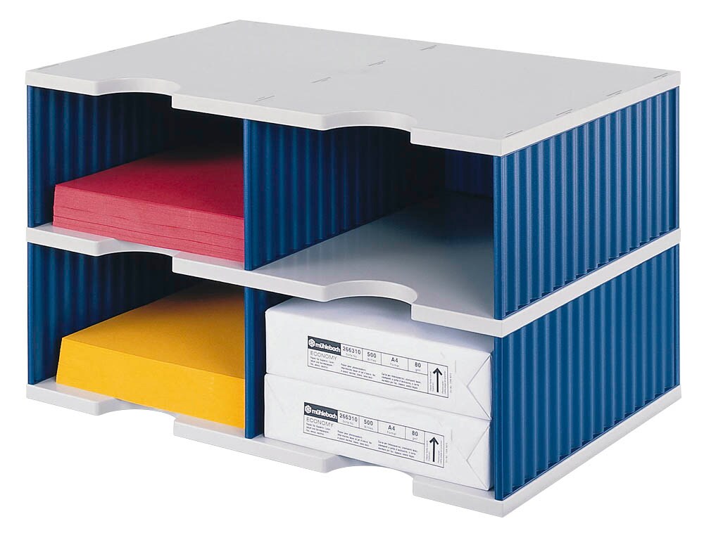 styro Sortierstation Styrodoc Jumbo Grundeinheit grau/blau mit 4 ...
