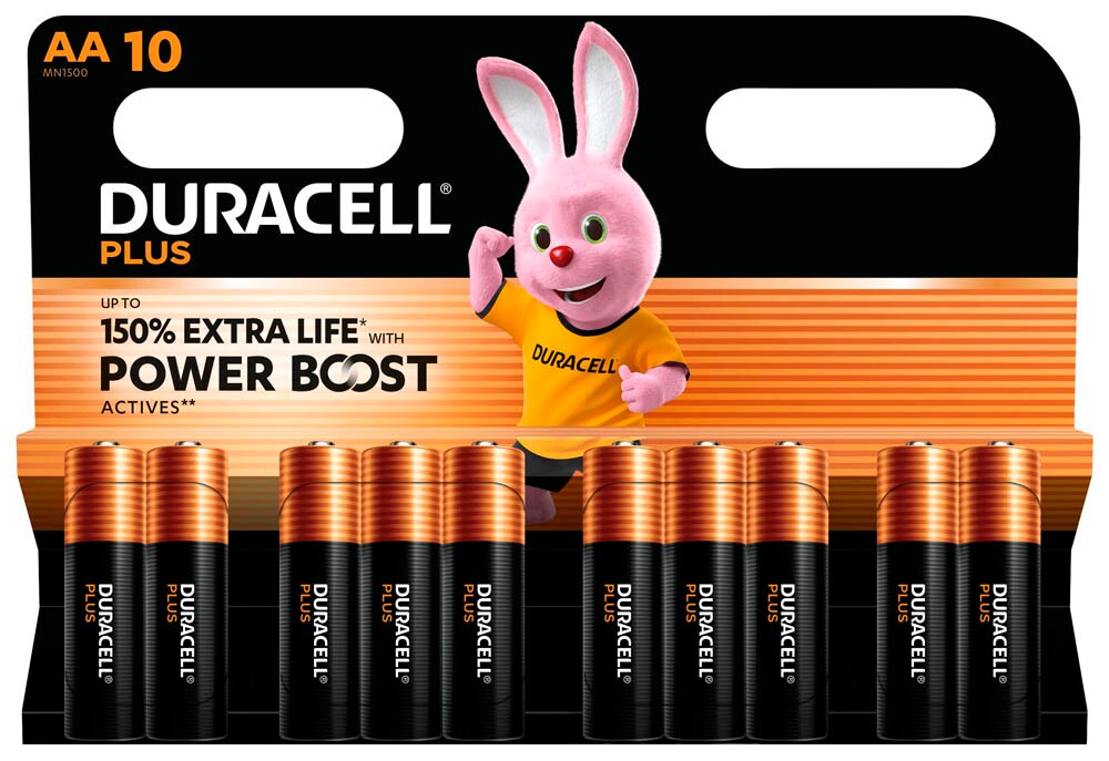 DURACELL Batterien PLUS Alkali-Mangan Mignon AA 1,5 V, 10 St. >> büroshop24