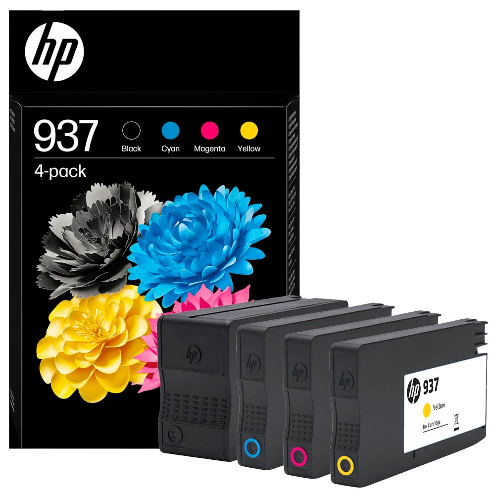 HP 937(6C400NE) schwarz, cyan, magenta, gelb Druckerpatronen, 4er-Set ...