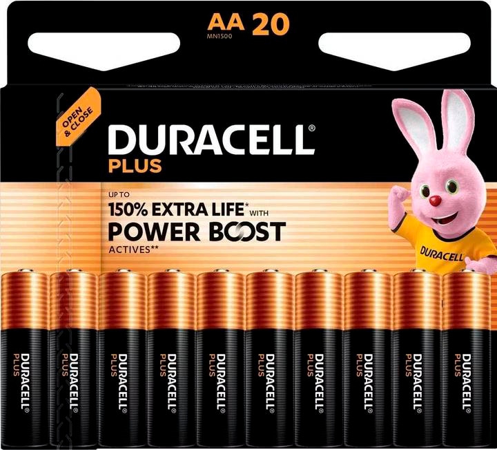 DURACELL Batterien PLUS Alkali-Mangan Mignon AA 1,5 V, 20 St. >> büroshop24