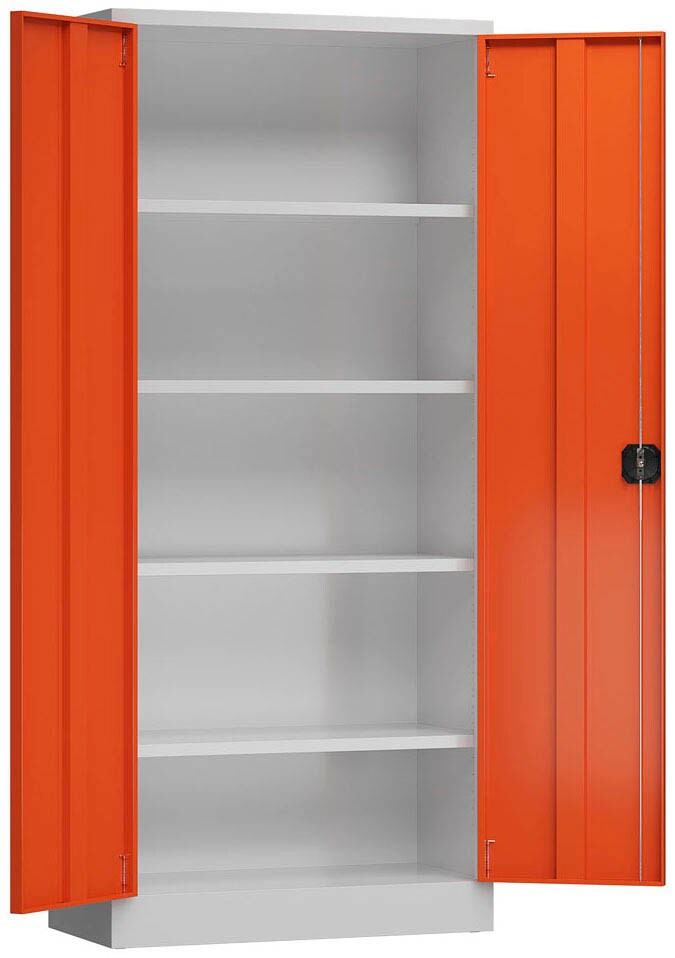 ClassiX Stahlschrank X-530334 feuerrot, lichtgrau 4 Fachböden 80,0 x 38 ...
