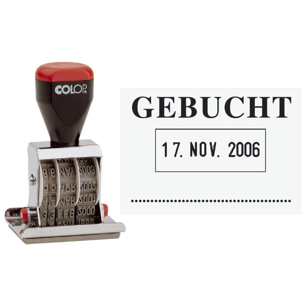 COLOP Datumstempel mit Text "Gebucht" 04060/L3 >> büroshop24