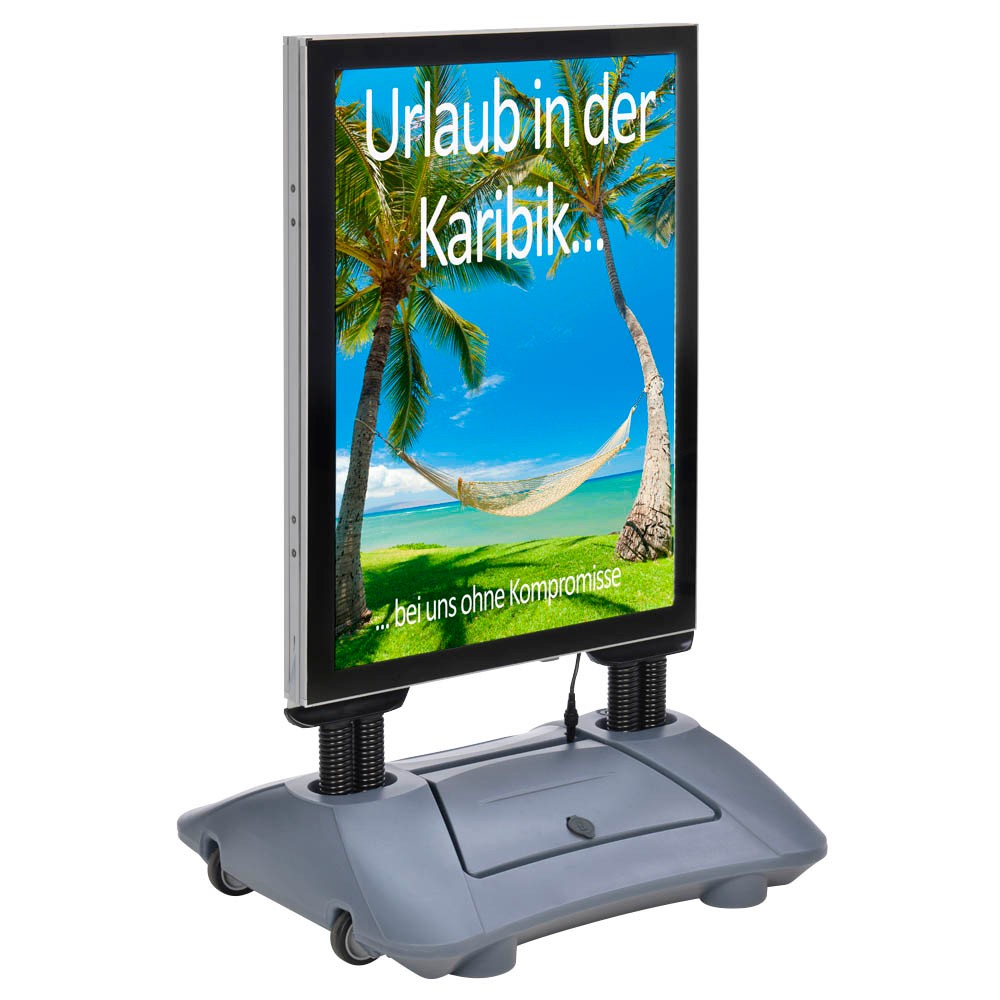 update displays Kundenstopper WindPro LED silber DIN A1 2 Fächer ...