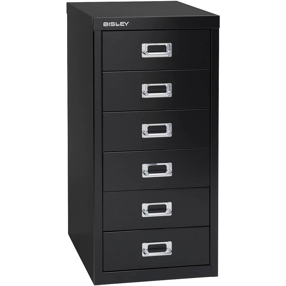 BISLEY MultiDrawer™ L296 Schubladenschrank schwarz 6 Schubladen 27,8 x 38,0 x 59,0 cm >> büroshop24
